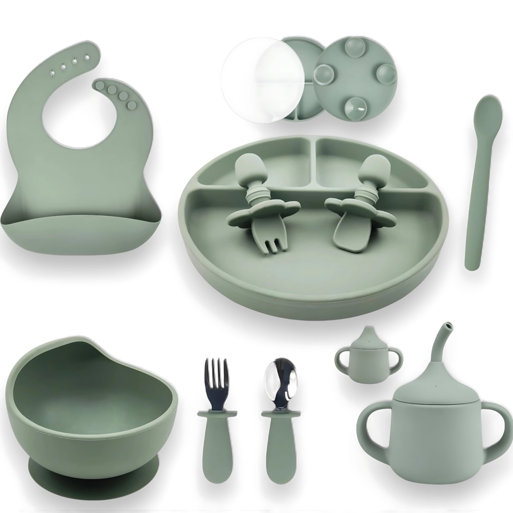 Ultimate Silicone Baby Weaning Set - Upgraded 4 Cup Suction - Teeny Weany